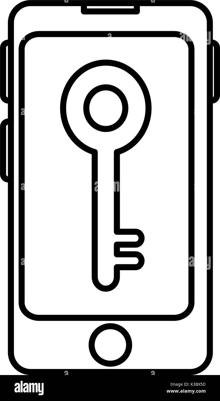 smartphone device with key vector illustration design Stock Vector ...