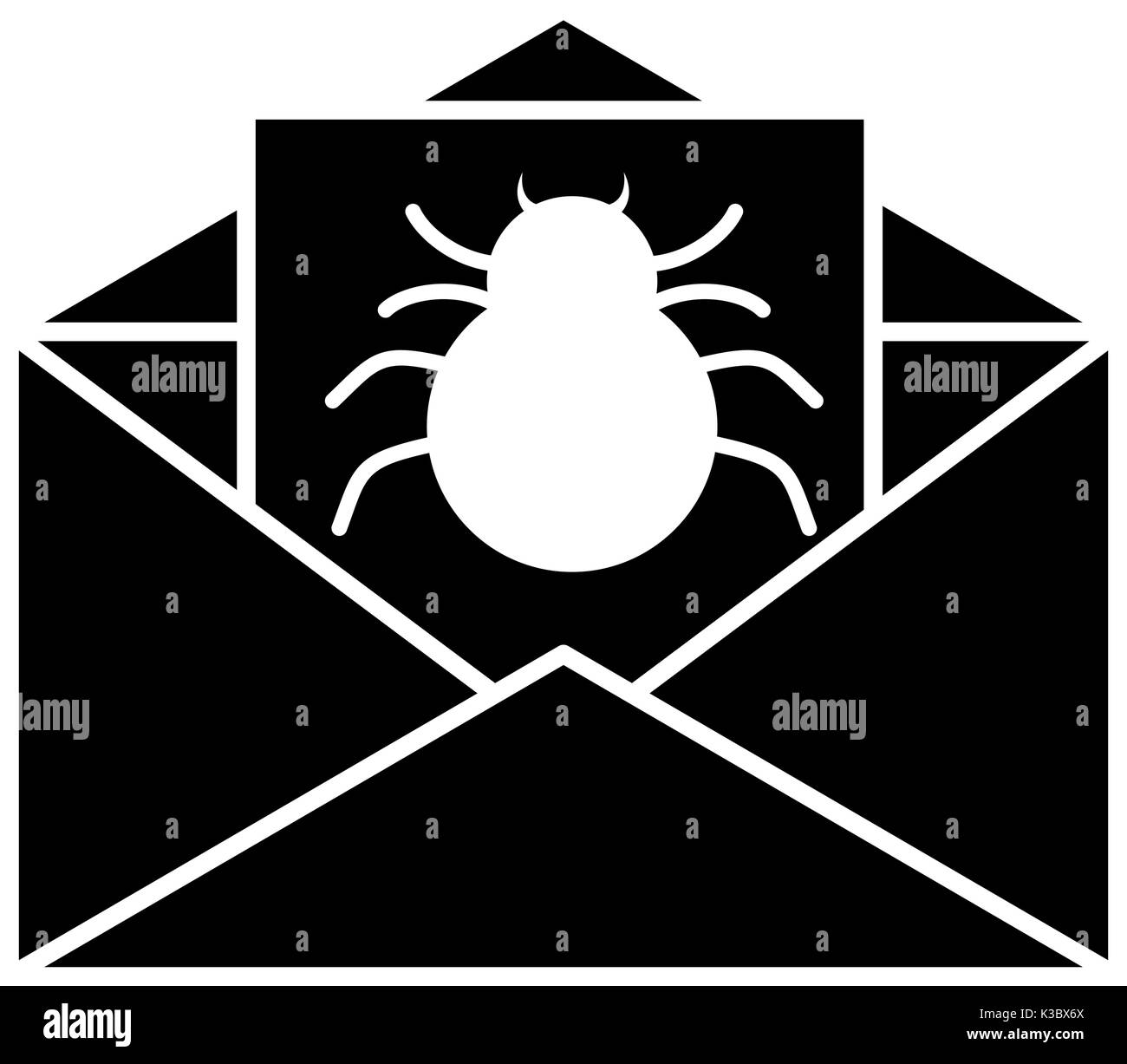 envelope mail spam with spider vector illustration design Stock Vector ...