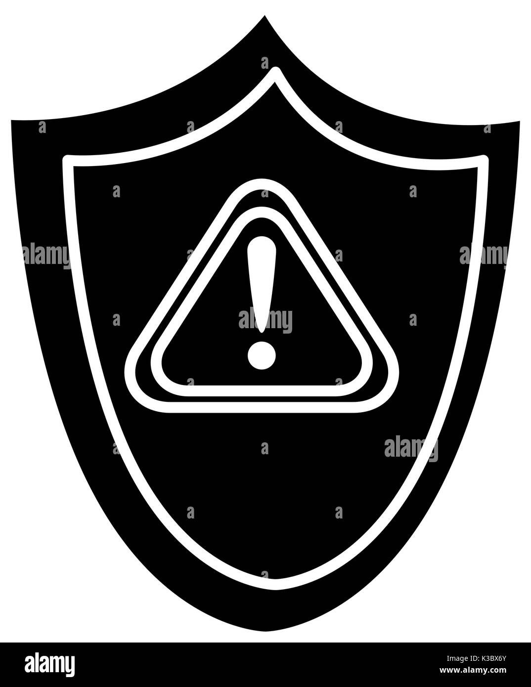 shield security with alert symbol vector illustration design Stock ...