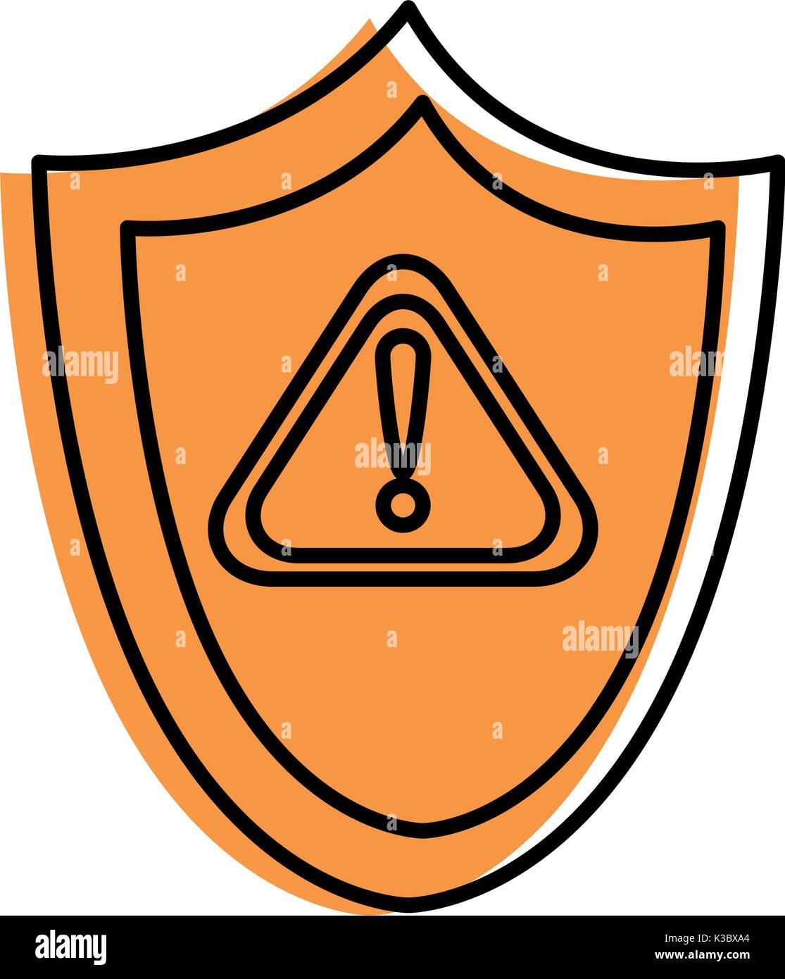 shield security with alert symbol vector illustration design Stock ...