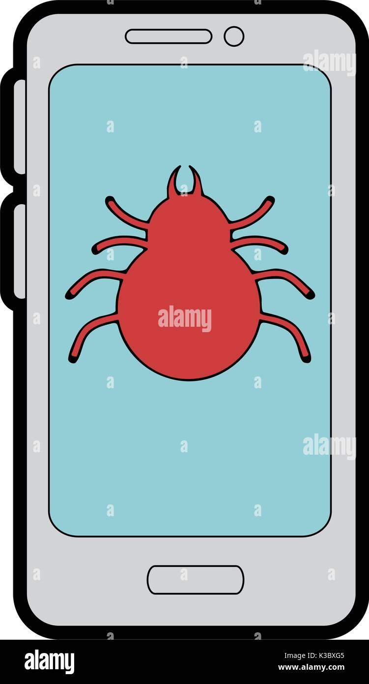 smartphone device with spider vector illustration design Stock Vector ...