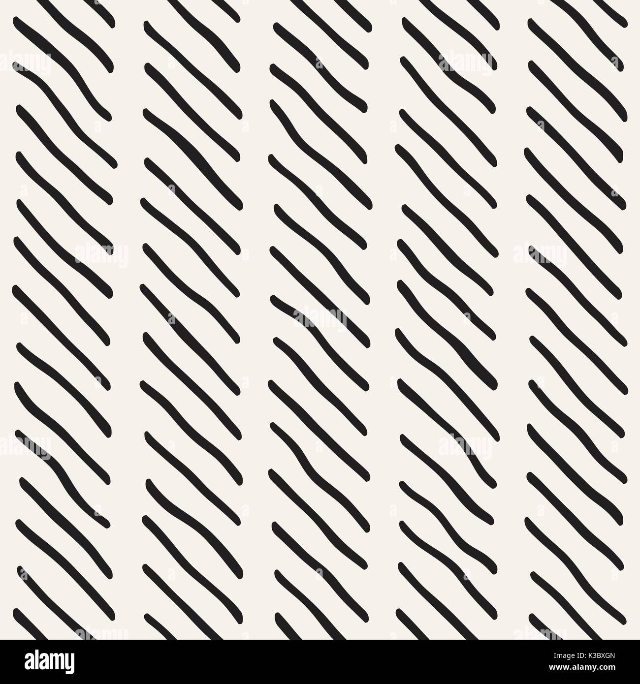 Decorative hand drawn lines seamless pattern. Endless ornament with ...