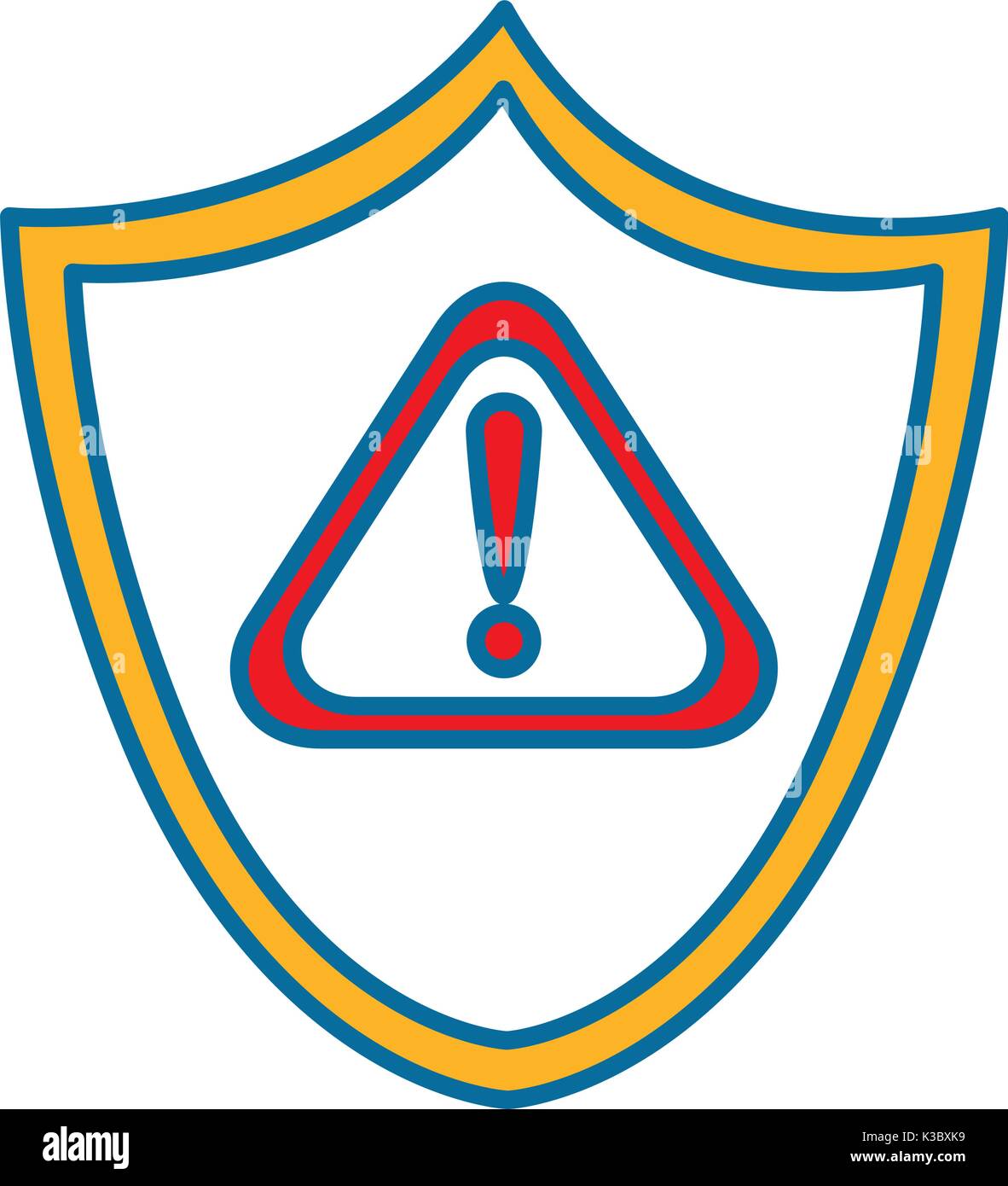 shield security with alert symbol vector illustration design Stock ...