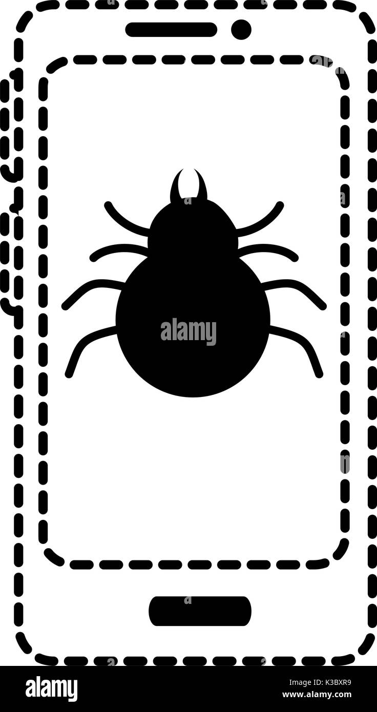 smartphone device with spider vector illustration design Stock Vector ...