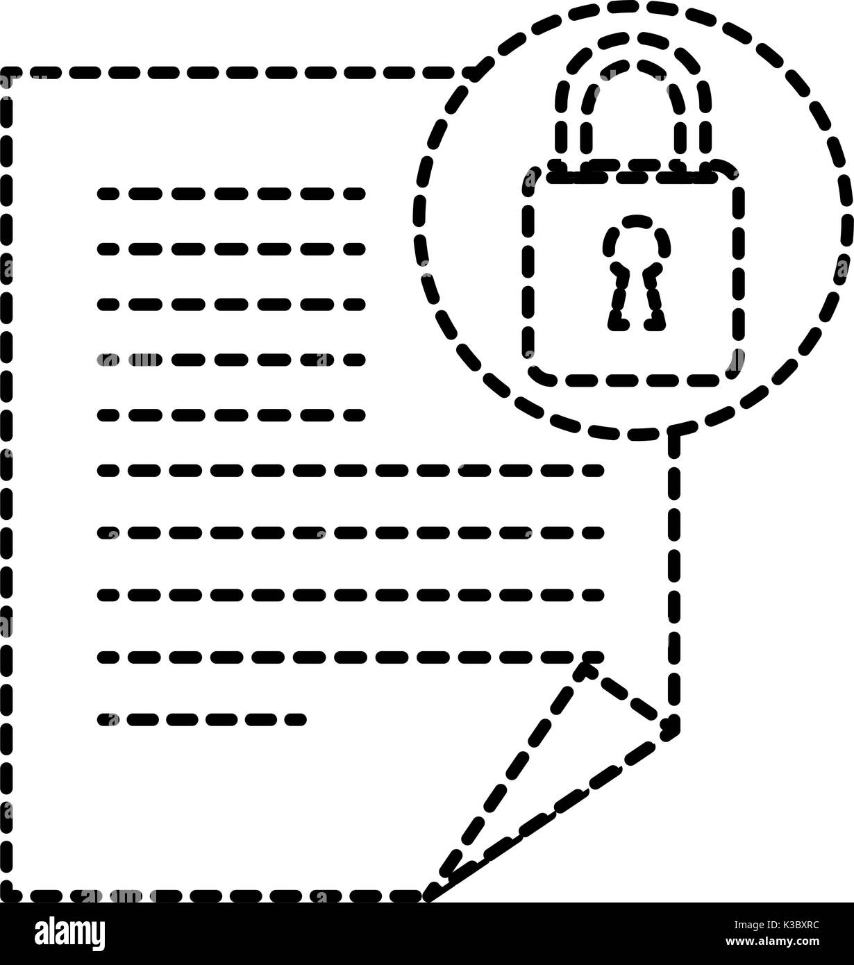 document paper with padlock vector illustration design Stock Vector ...