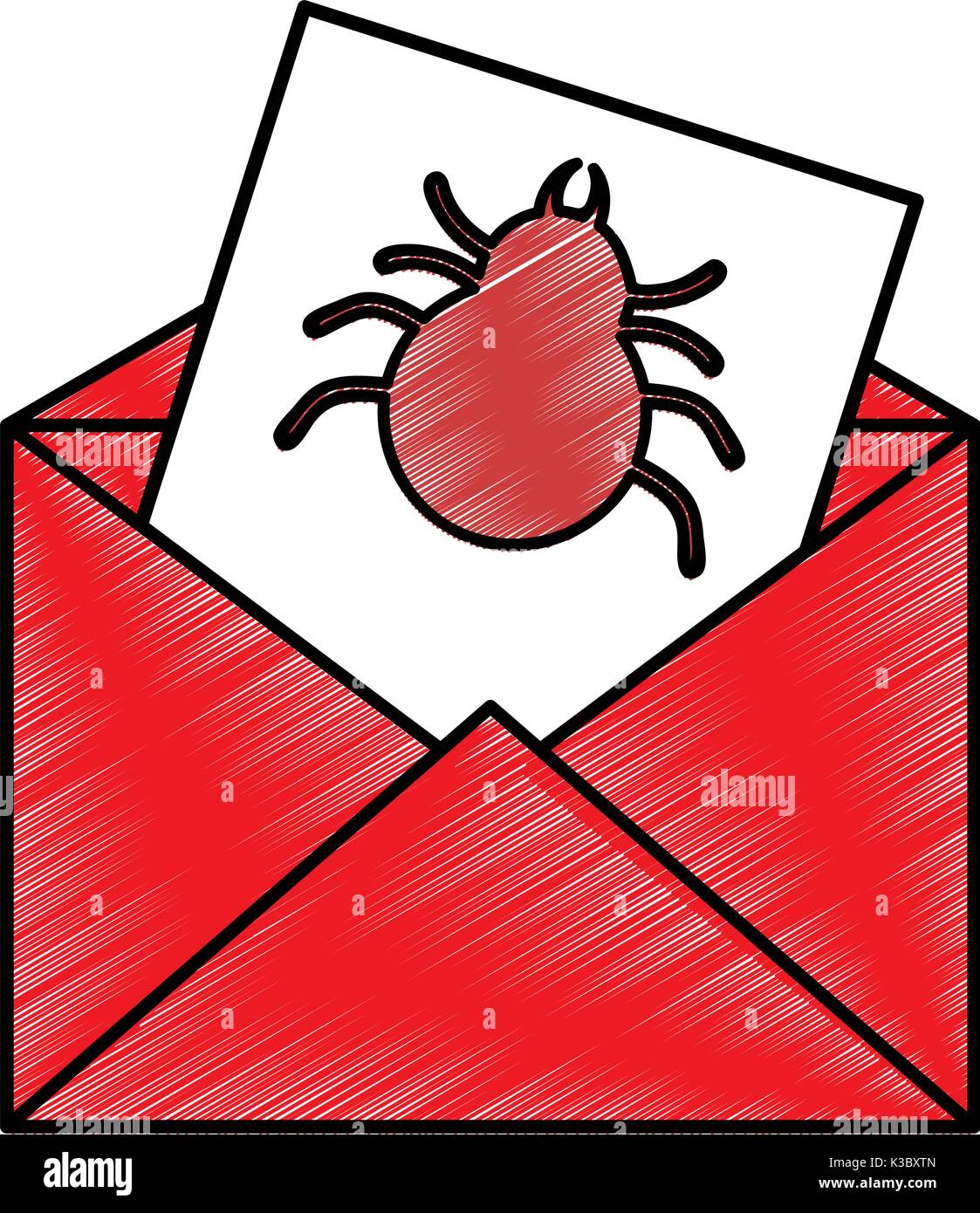 envelope mail spam with spider vector illustration design Stock Vector ...