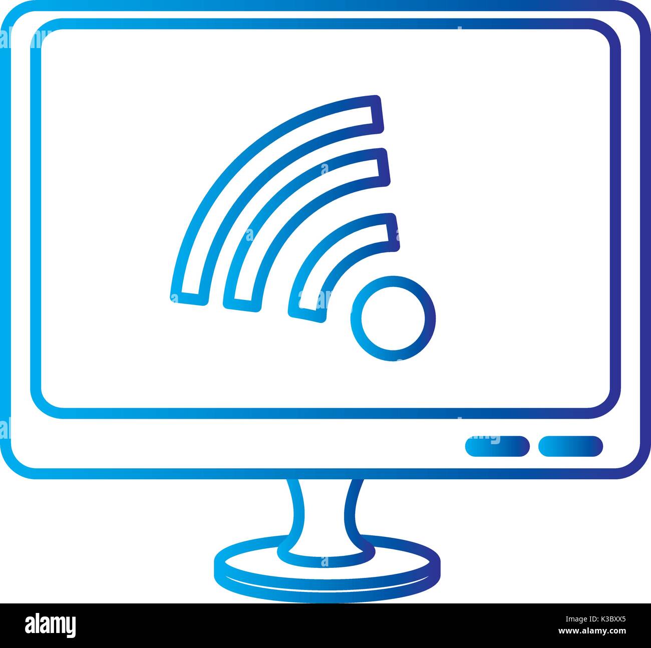 monitor computer with wifi signal vector illustration design Stock ...