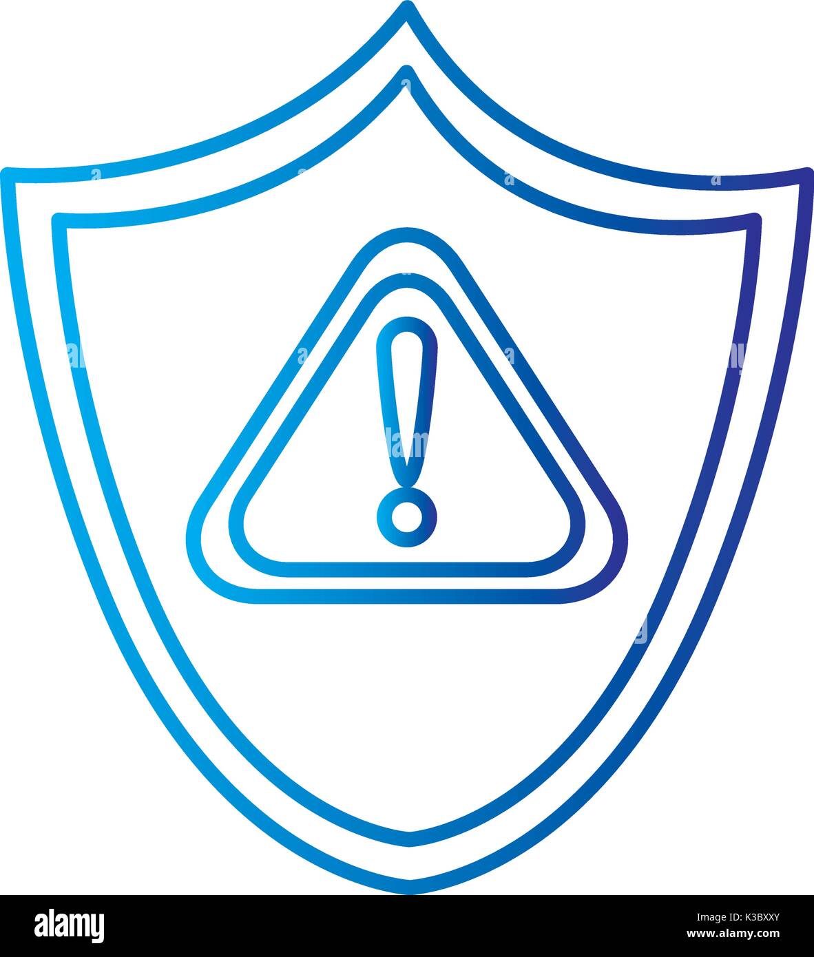 shield security with alert symbol vector illustration design Stock ...