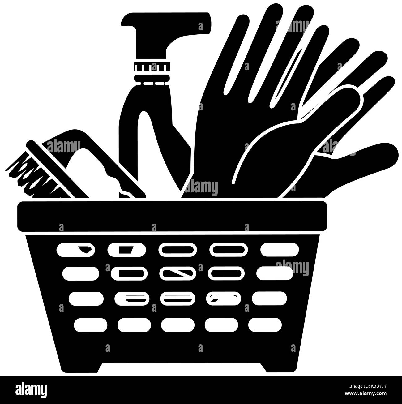 Illustration plastic laundry basket Cut Out Stock Images & Pictures - Alamy