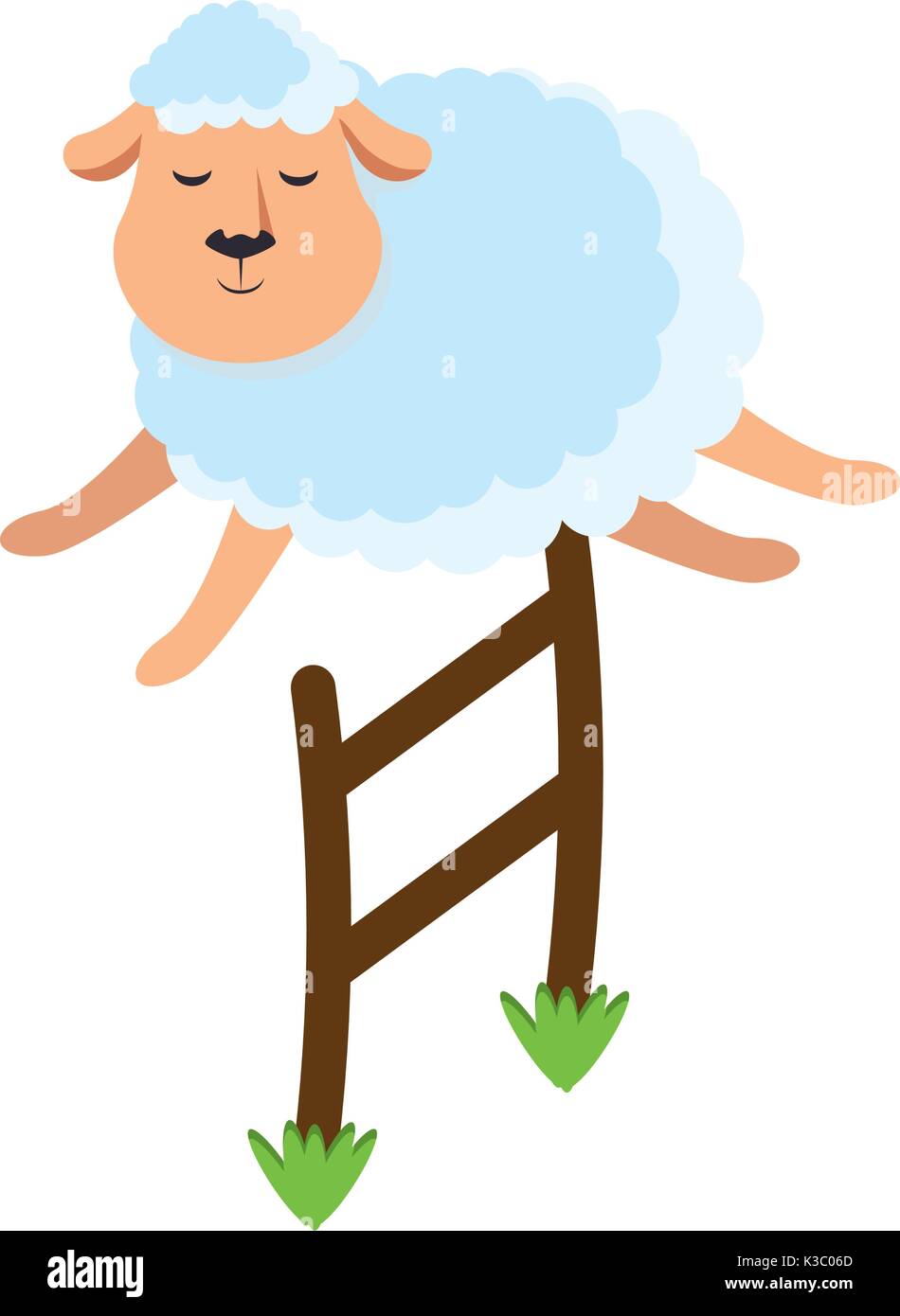 cute sheep jumping the fence Stock Vector Image & Art - Alamy