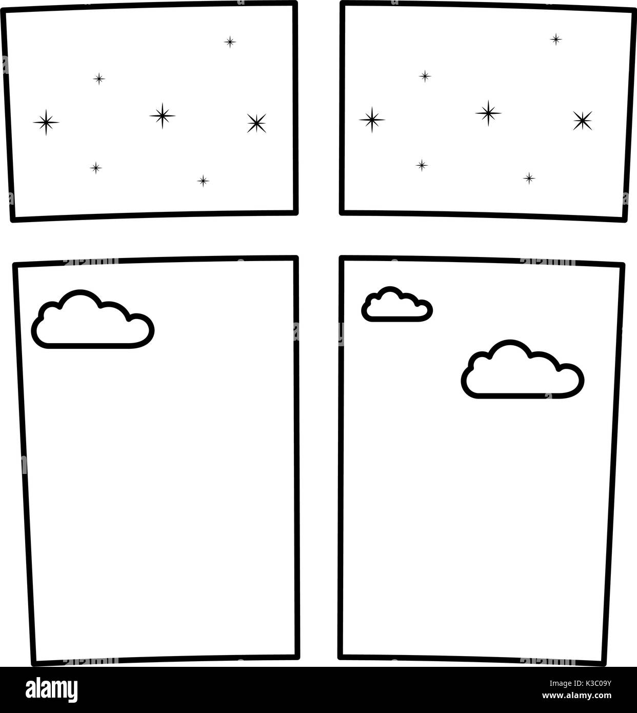 windows with night scene Stock Vector Image & Art - Alamy