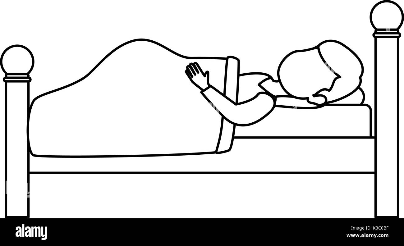 woman sleeping on the bed Stock Vector Image & Art - Alamy