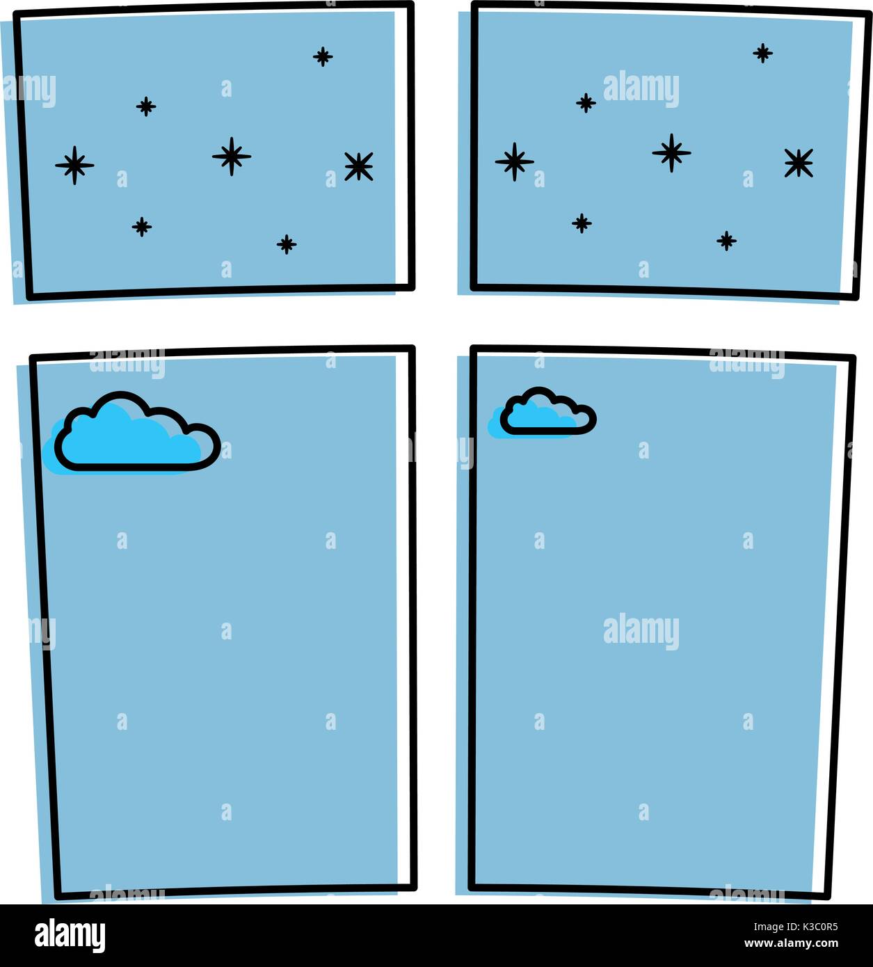 windows with night scene Stock Vector Image & Art - Alamy