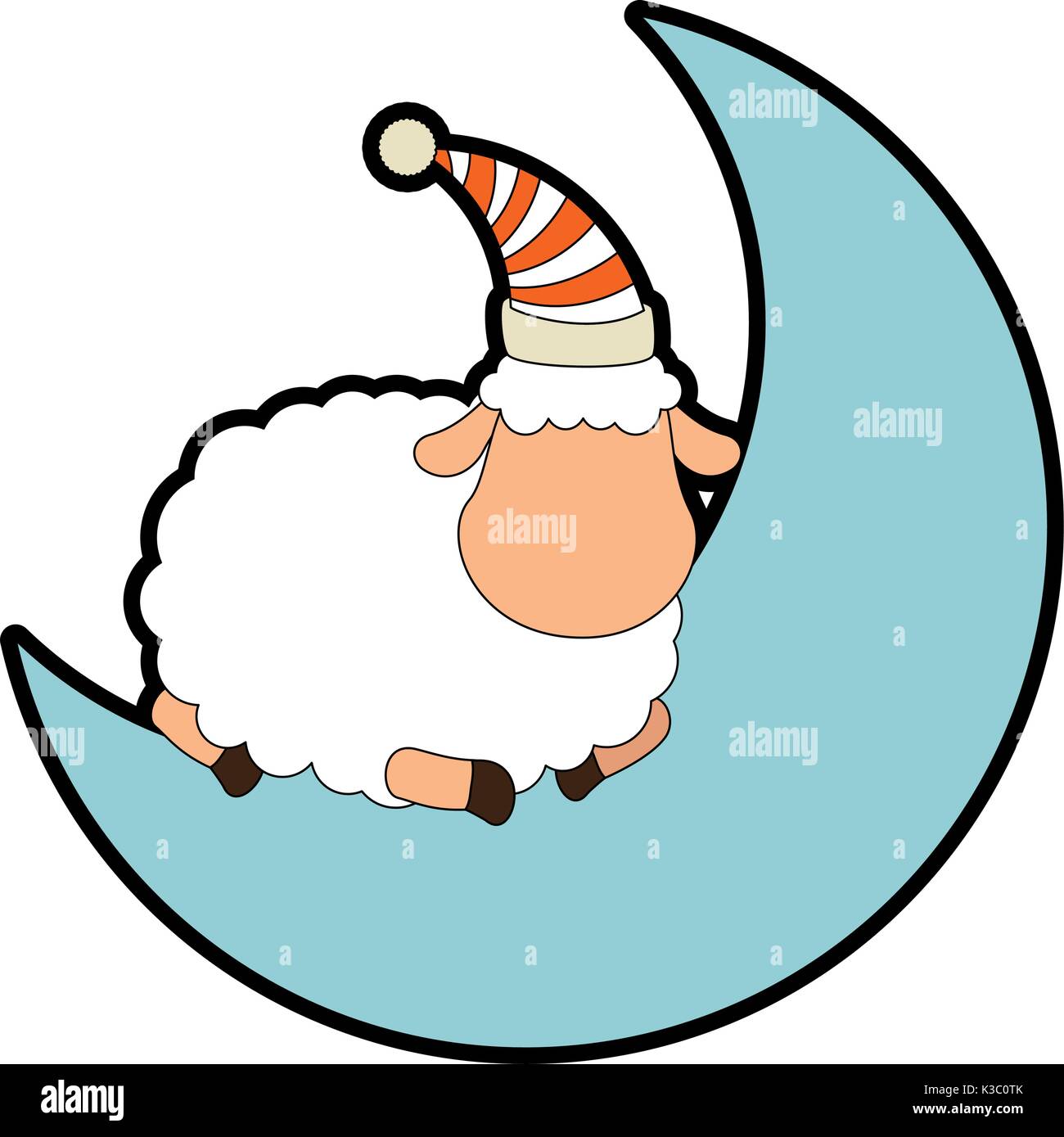 moon with sheep sleeping Stock Vector Image & Art - Alamy