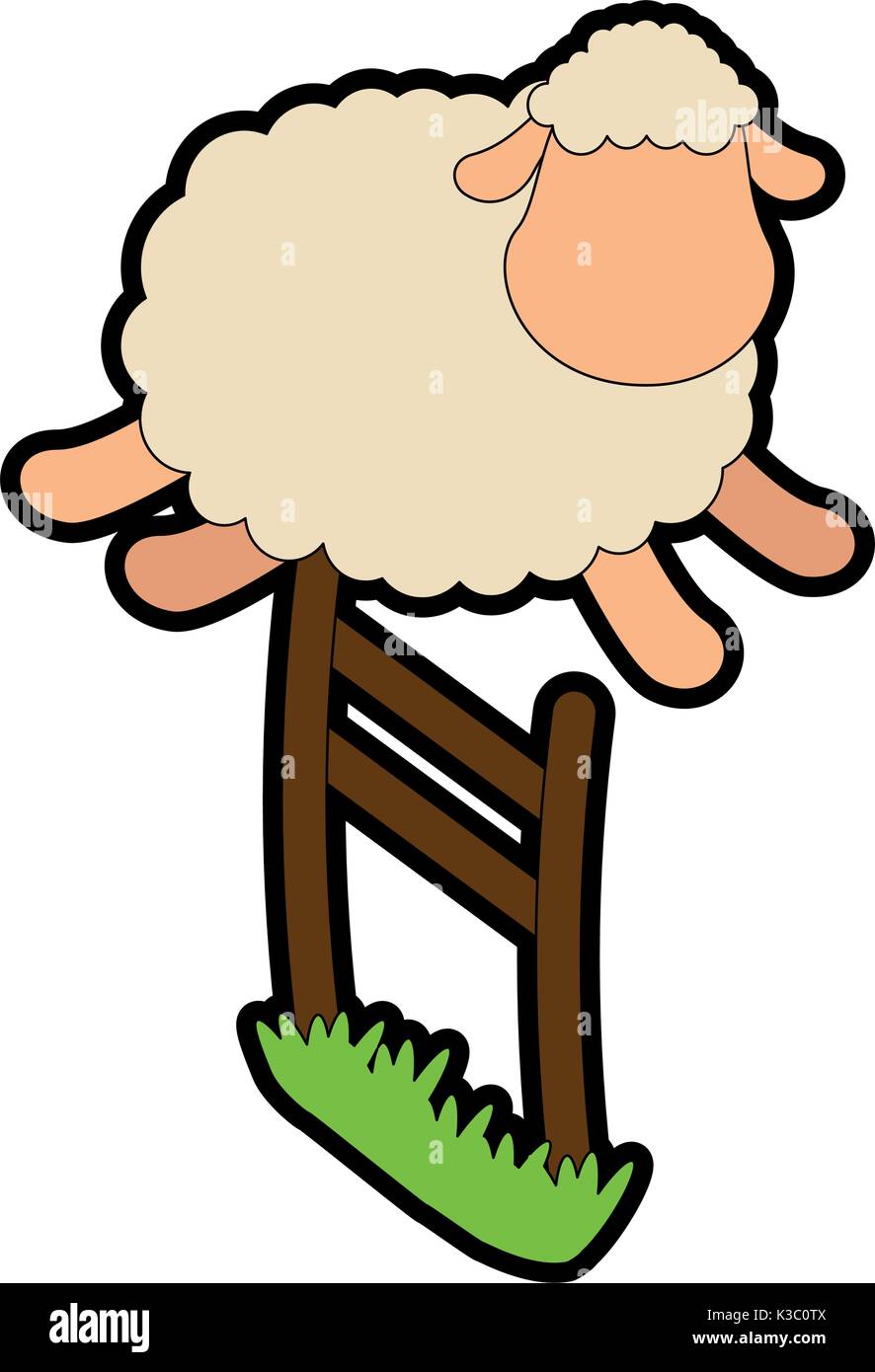 cute sheep jumping the fence Stock Vector Image & Art - Alamy