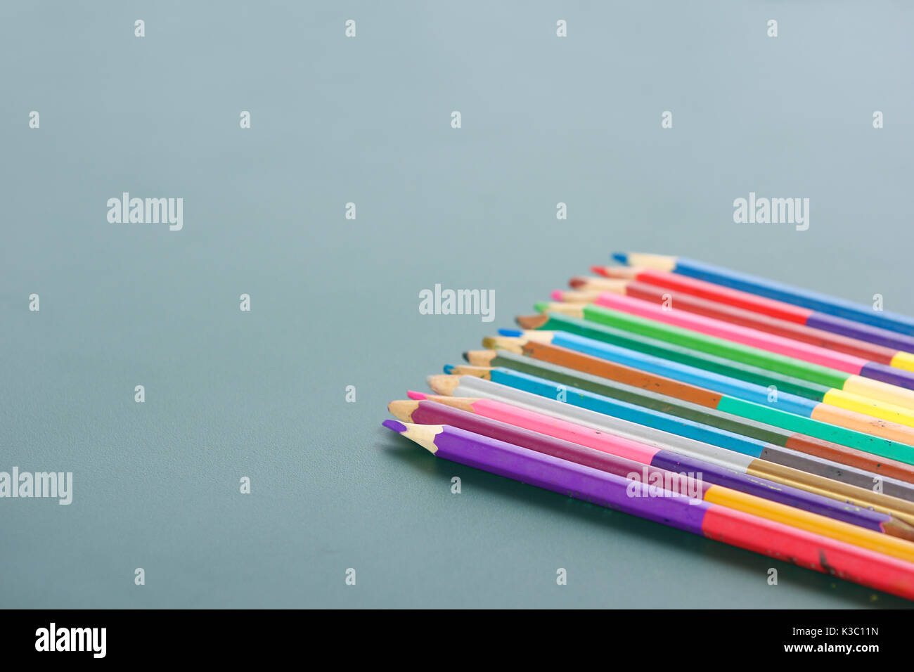 colorful pencil on writing board Stock Photo - Alamy
