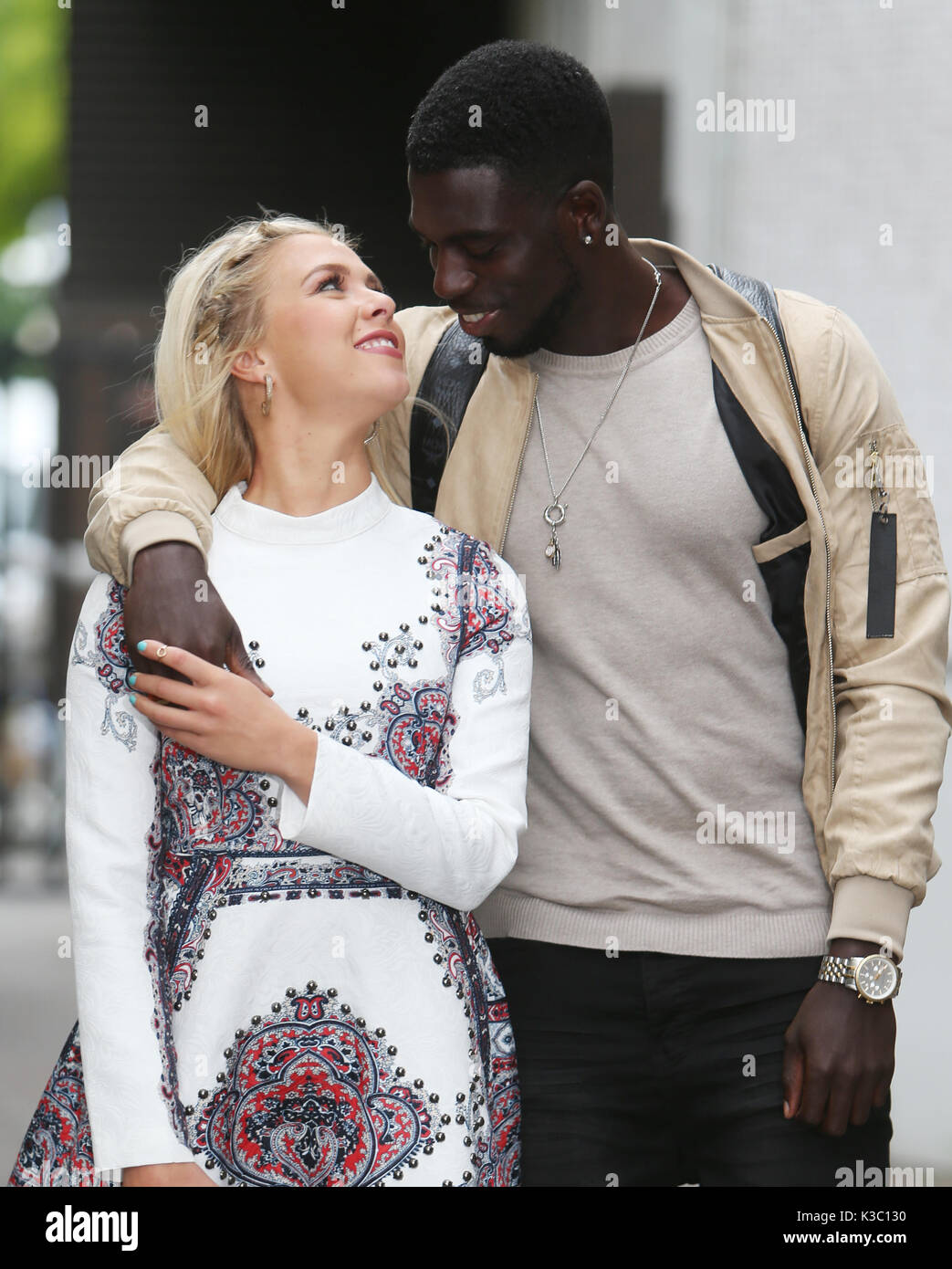 Gabby Allen and Marcel Somerville outside ITV Studios Featuring: Gabby ...