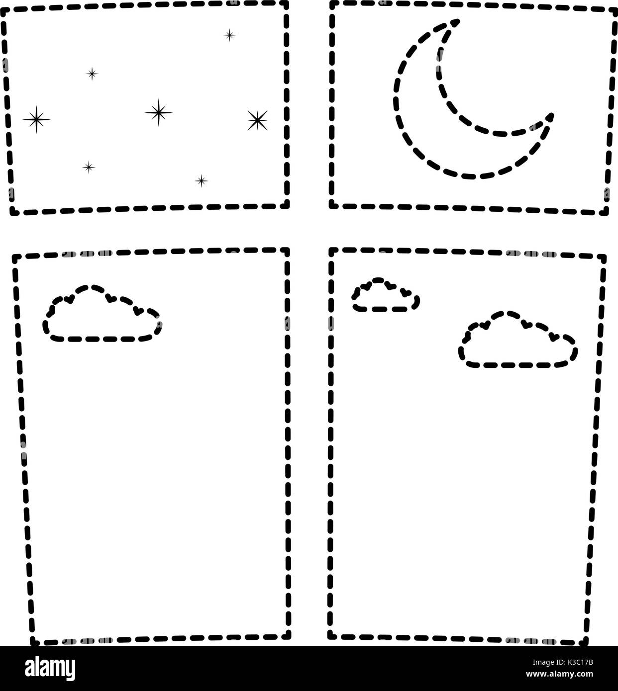 windows with night scene Stock Vector Image & Art - Alamy