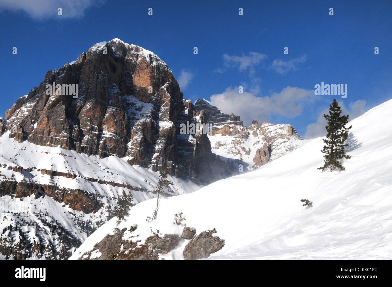 Tofane Group in the Dolomites, (Tofana di Mezzo, Tofana di Dentro ...