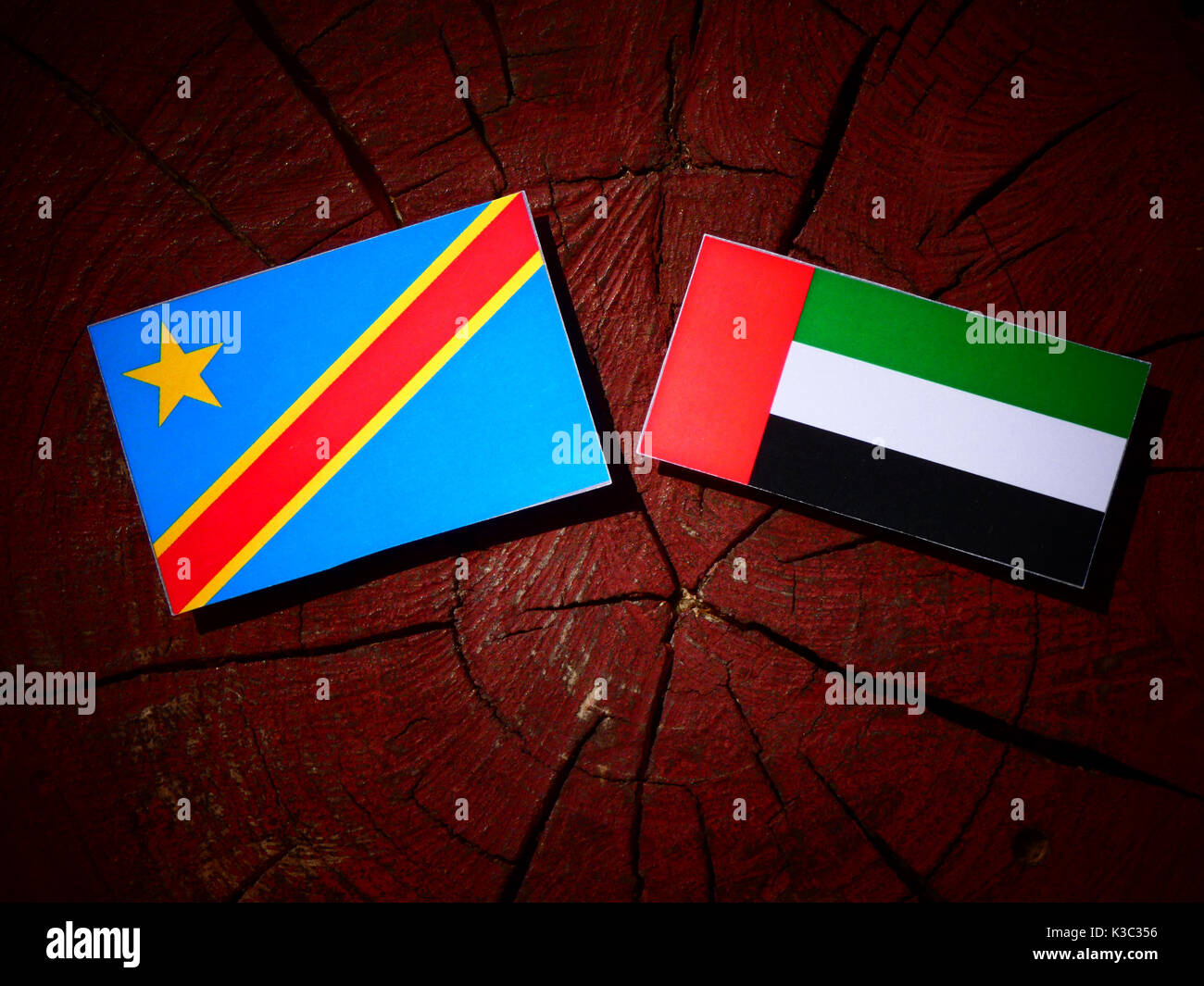 Democratic Republic of the Congo flag with United Arab Emirates flag on ...