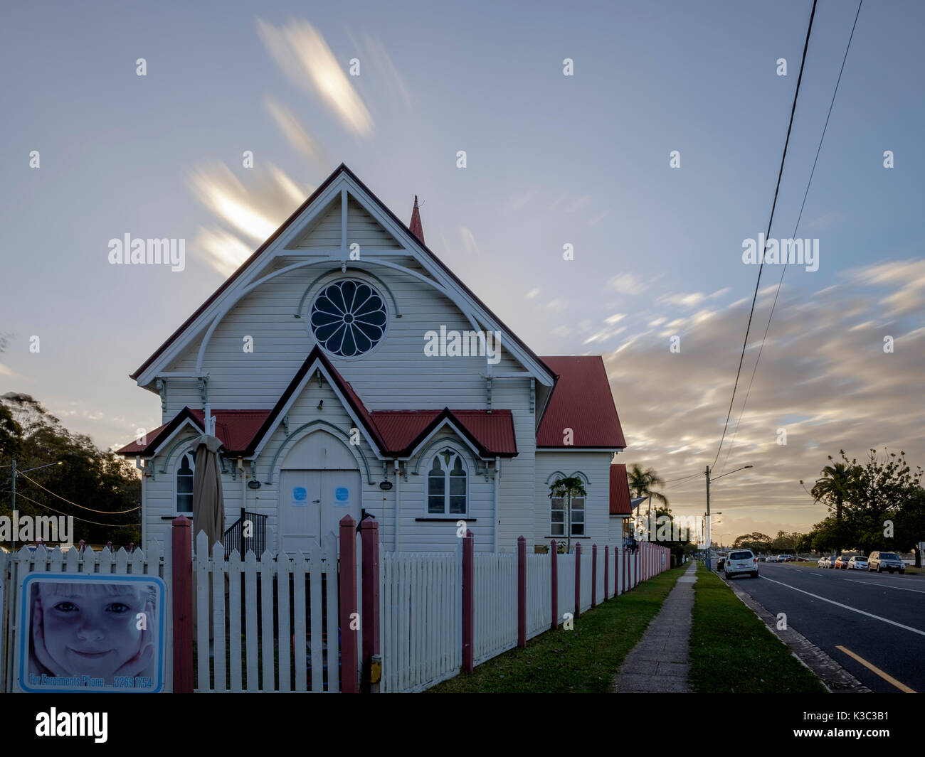 The old historic Sandgate Baptist Church in the late afternoon Stock ...