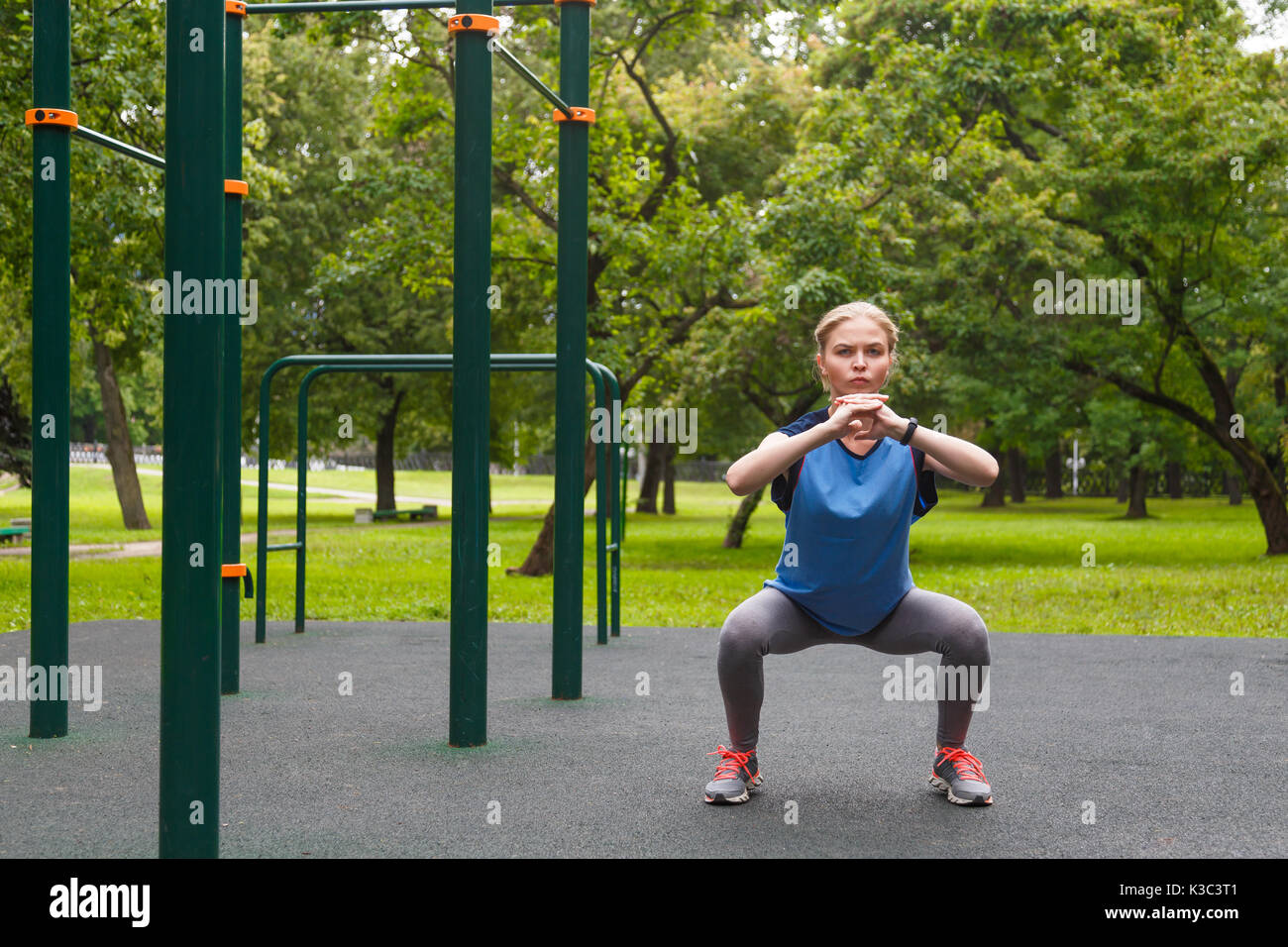 Girl Doing Squats High Resolution Stock Photography and Images - Alamy