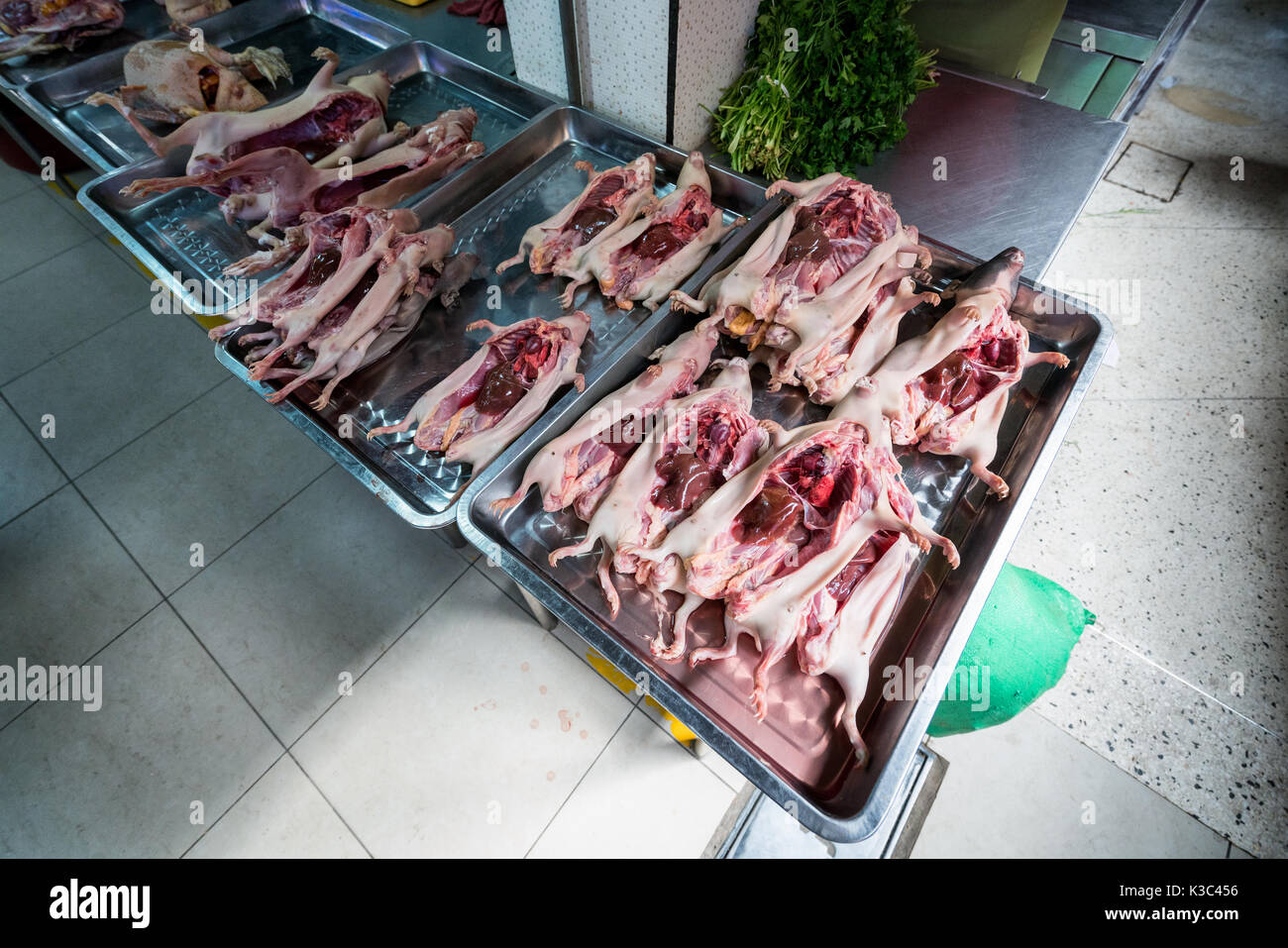 Meat market in Huaraz, Peru Stock Photo - Alamy