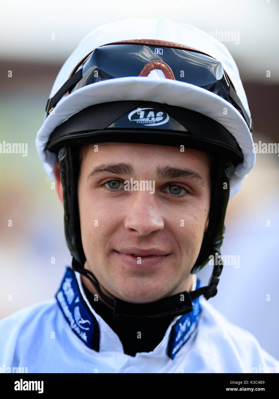 Jockey charles bishop sandown park racecourse hi-res stock photography ...