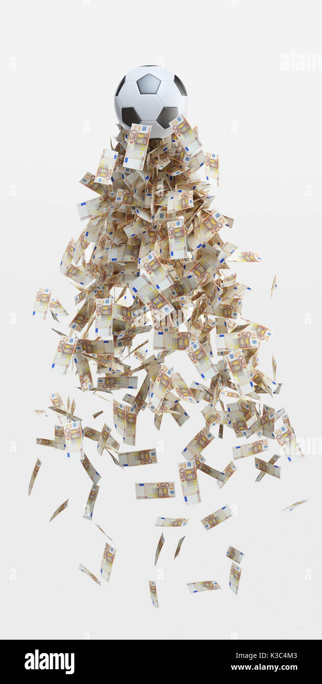 Soccer money, football ball with money, business, 3d render ...