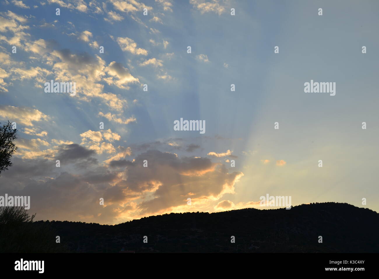 Clouds, Lake and sundown, Lake and trees, Lake Stock Photo - Alamy