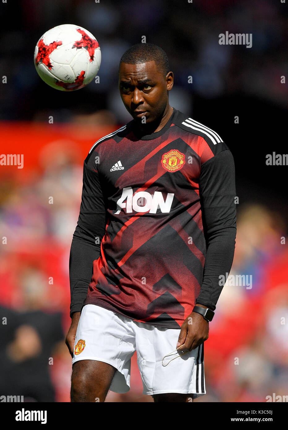 Manchester United's Andrew Cole during warm-up before the legends match ...