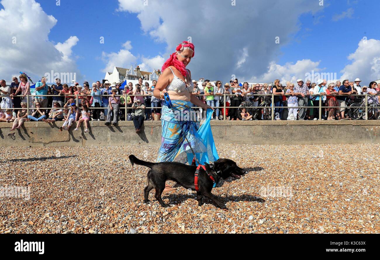 Participants dressed as mermaids gather in Bexhill-on-Sea in East ...