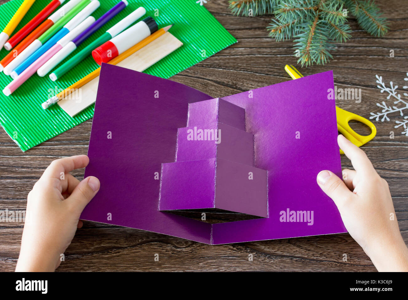 The child adds a birthday card with Christmas presents. Made by own ...