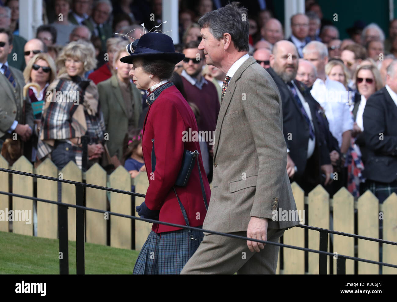 Princess Royal and her husband Timothy Lawrence attend the Braemar ...