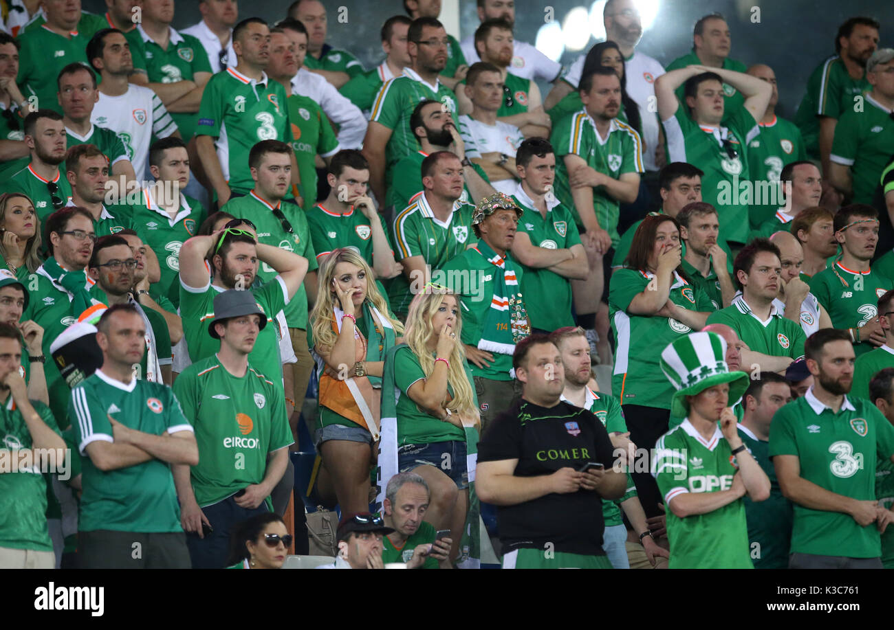 Irish fans during the last minutes of the game during the 2018 FIFA ...