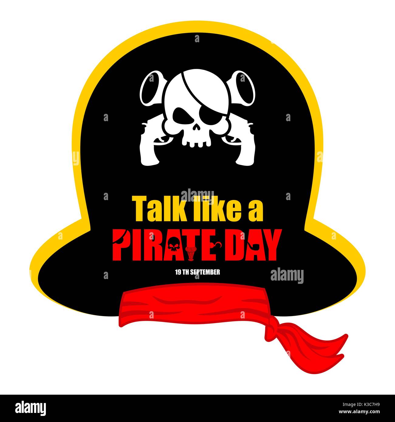 International Talk Like A Pirate Day. Pirates cap. Bones and skull. Hat ...