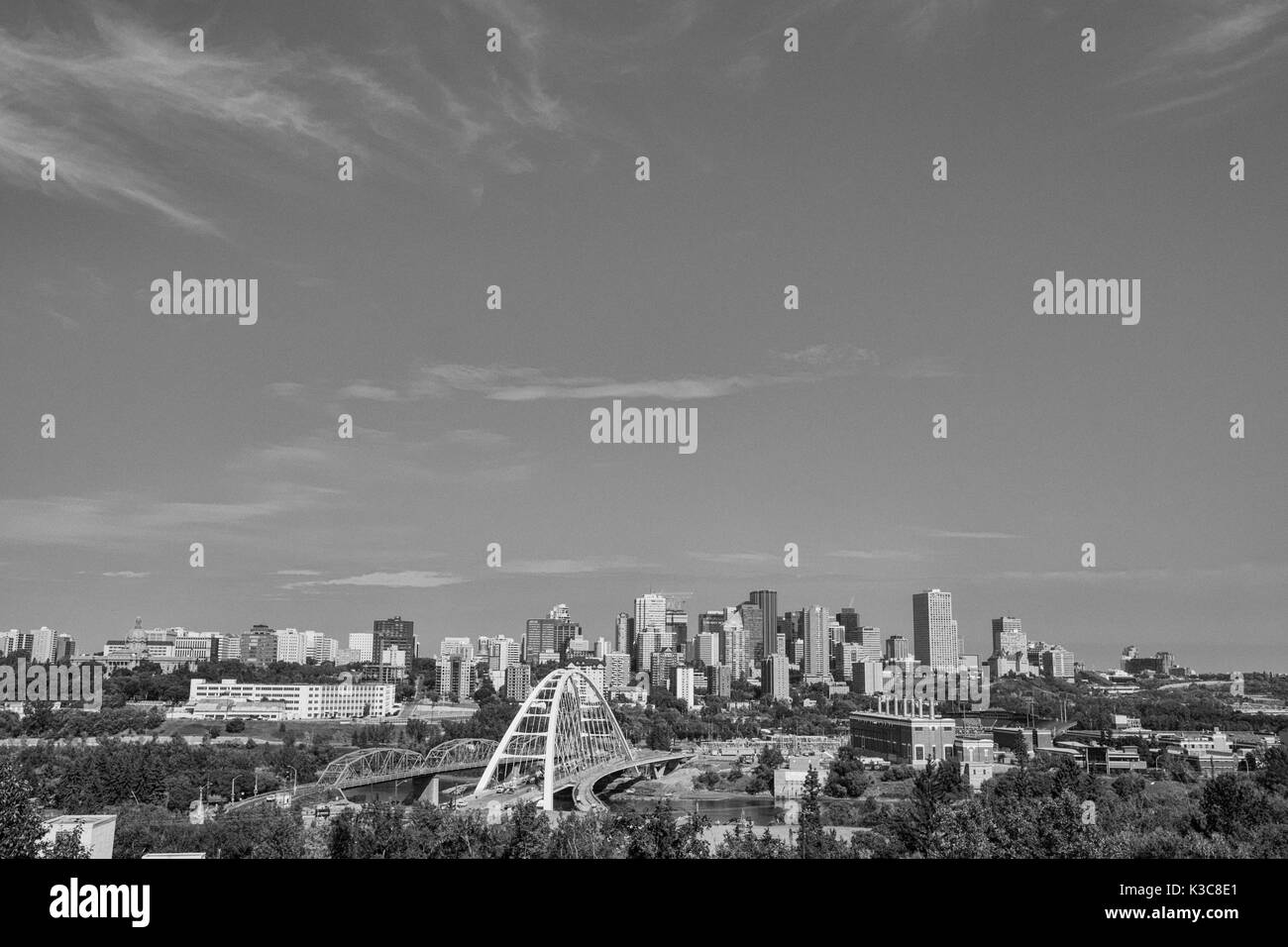 Black and White Skyline of Edmonton, Alberta, Canada Stock Photo - Alamy