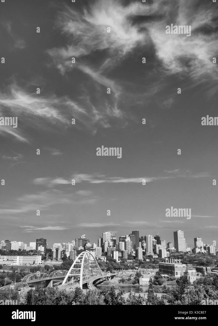 Black and White Skyline of Edmonton, Alberta, Canada Stock Photo - Alamy