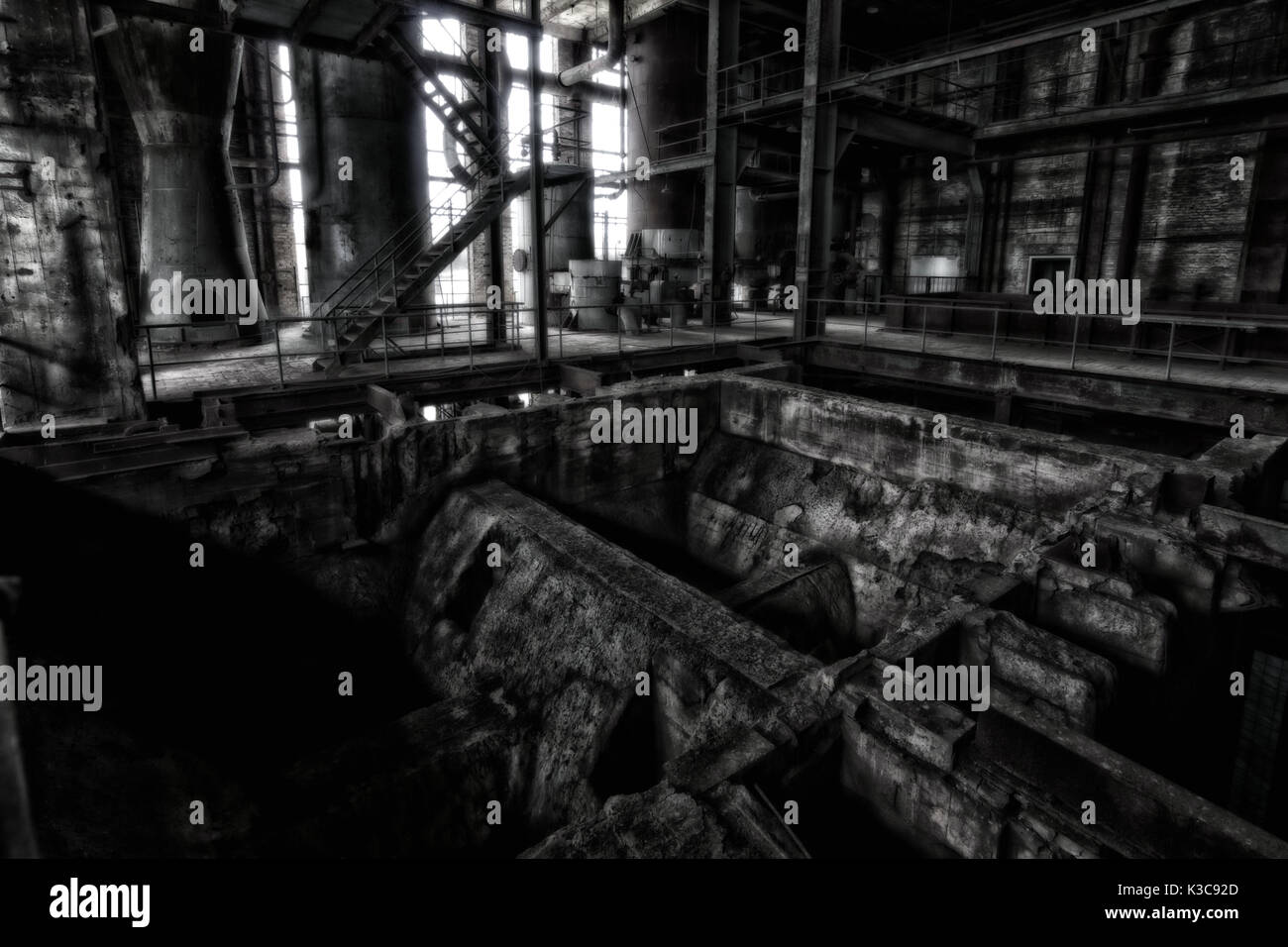 Abandoned rocket production workshops. During the World War II, the ...