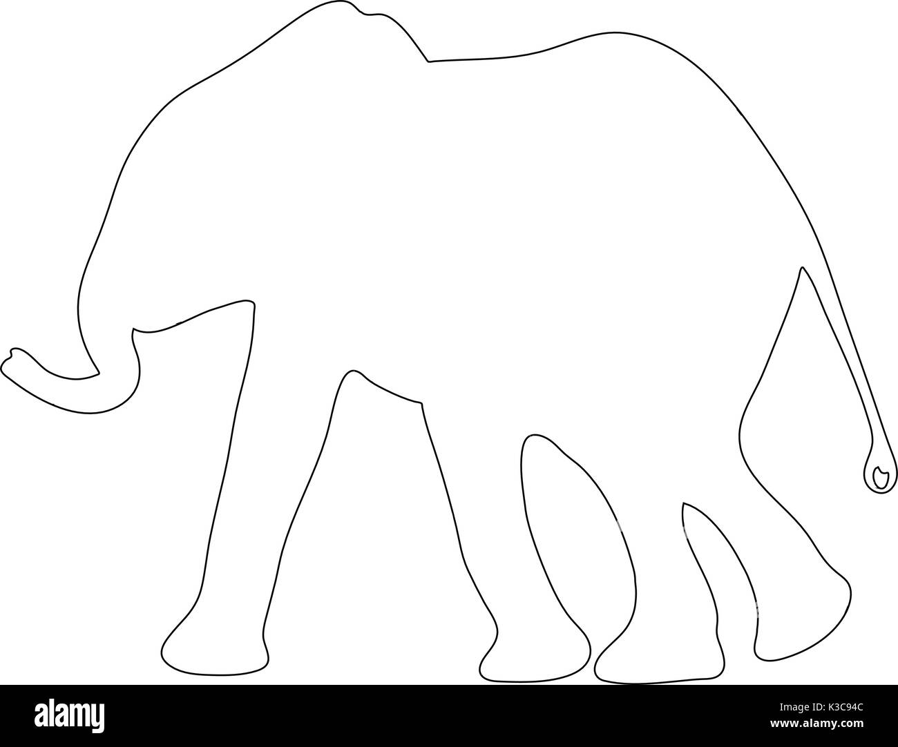 Elephant outline Black and White Stock Photos & Images - Alamy