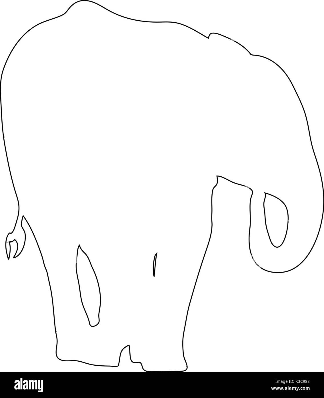 Elephant outline Black and White Stock Photos & Images - Alamy