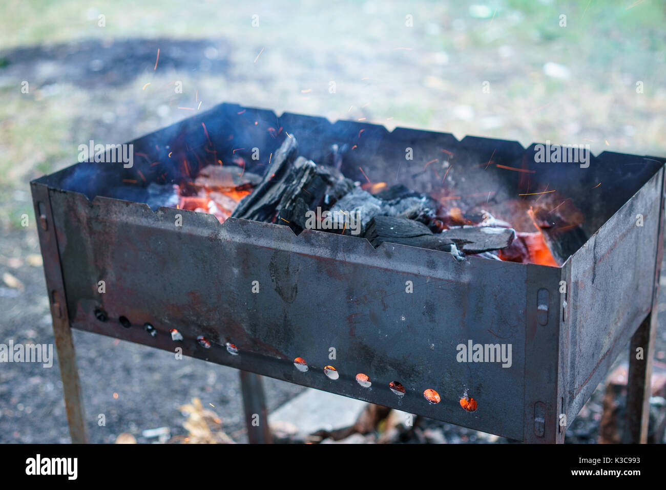 Coal fire in barbecue hi-res stock photography and images - Alamy