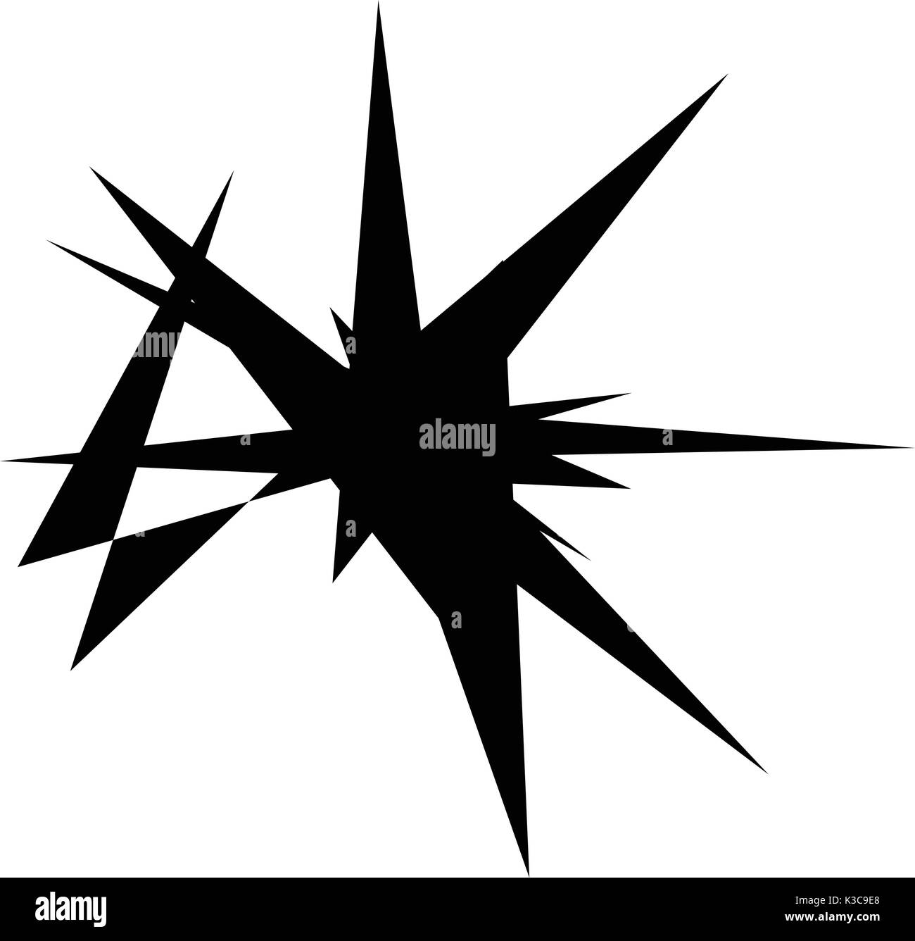 Radial abstract op-art element. Black abstract shape isolated on white ...