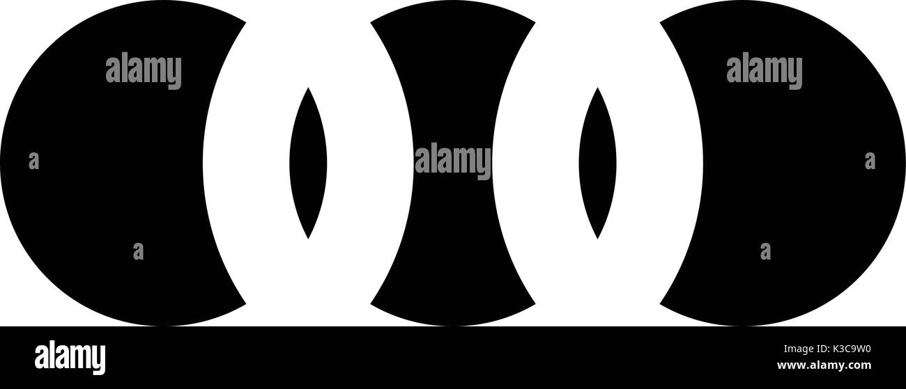 Interlocking circles, rings contour. Circles, rings concept icon Stock ...