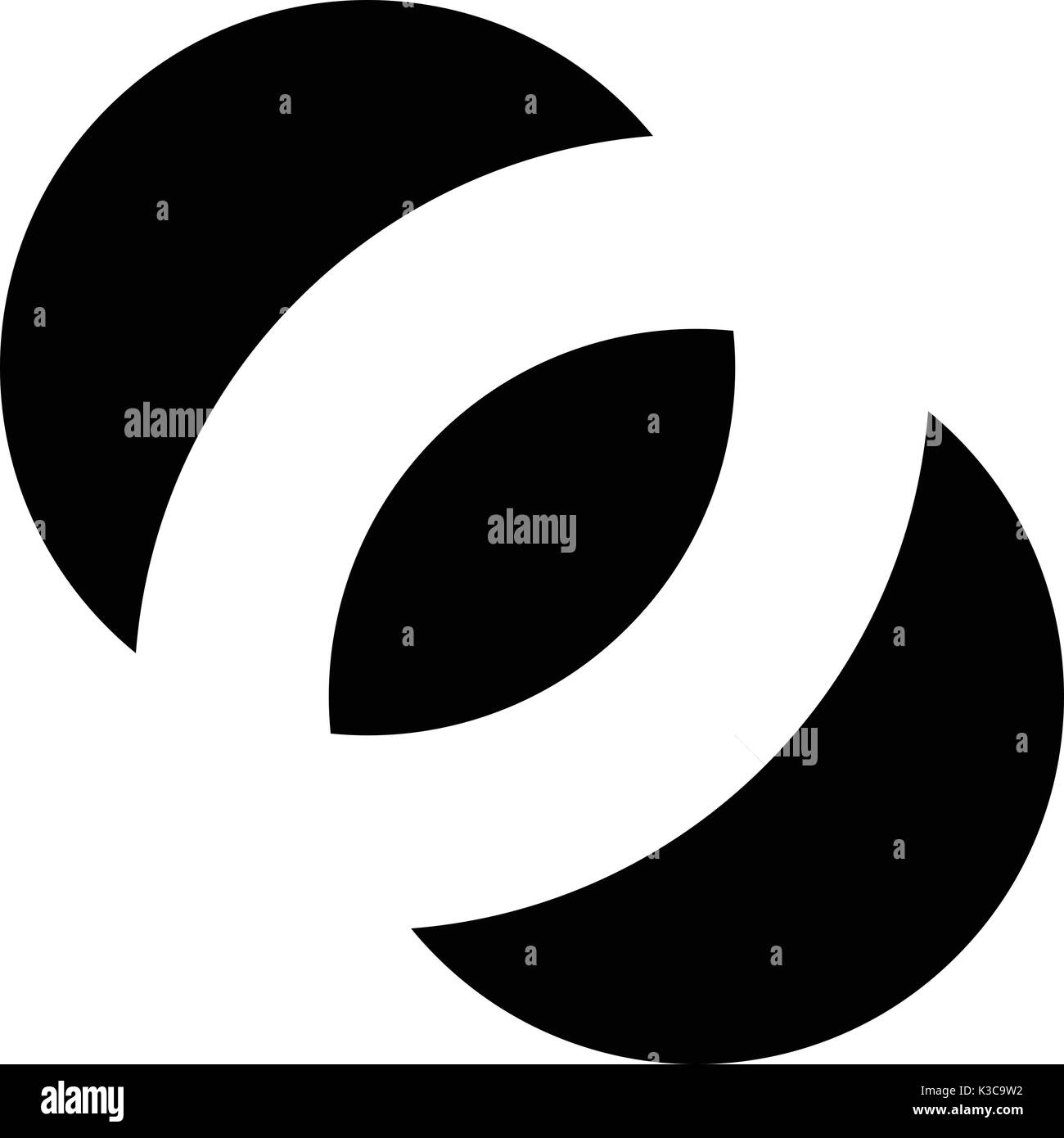 Interlocking circles, rings contour. Circles, rings concept icon Stock ...