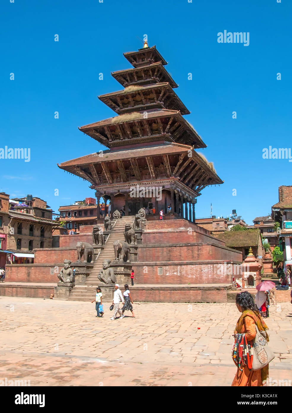 The five-story 30m-high Nyatapola Temple is the tallest temple in the ...