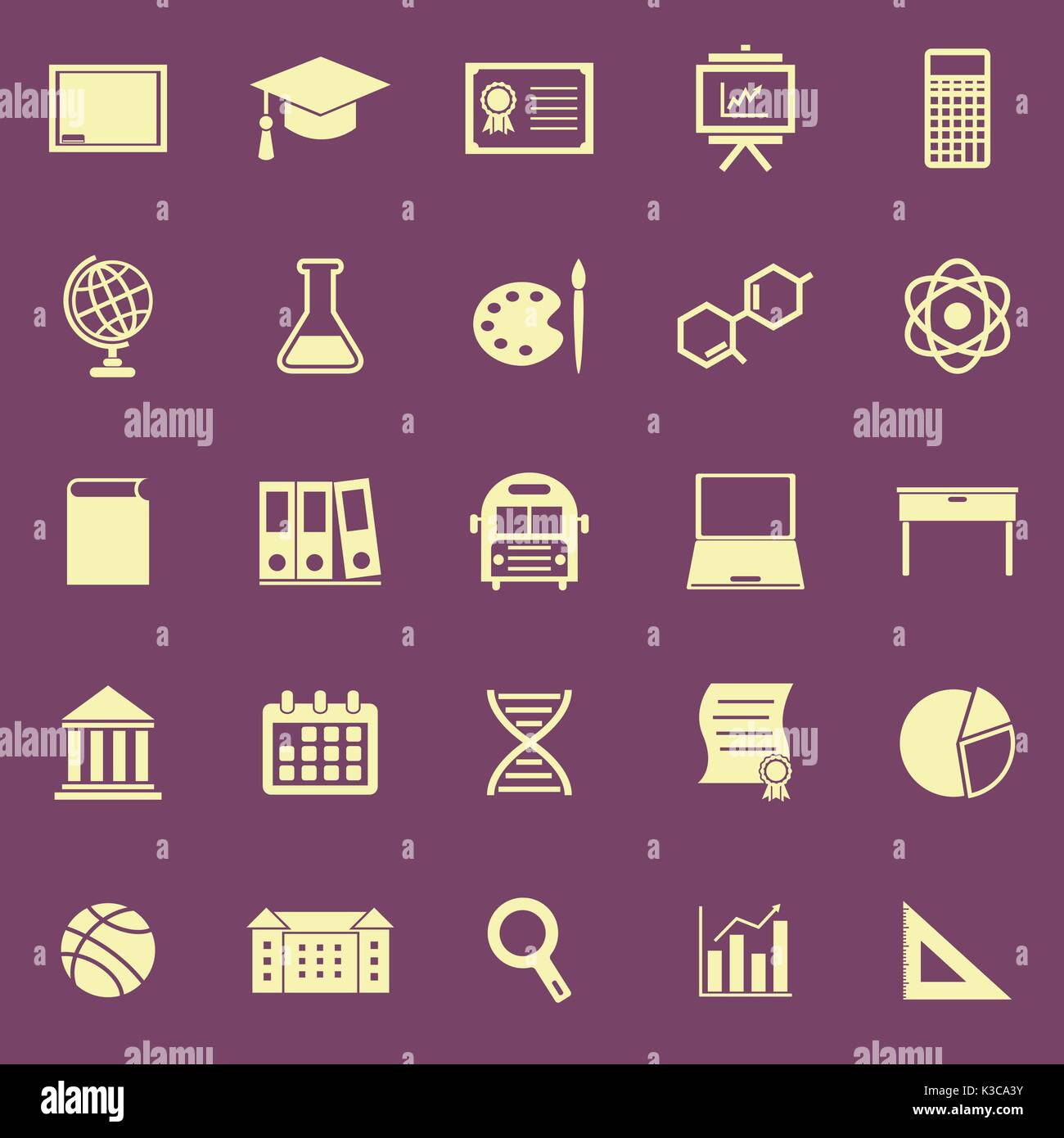 Education color icons on purple background, stock vector Stock Vector ...