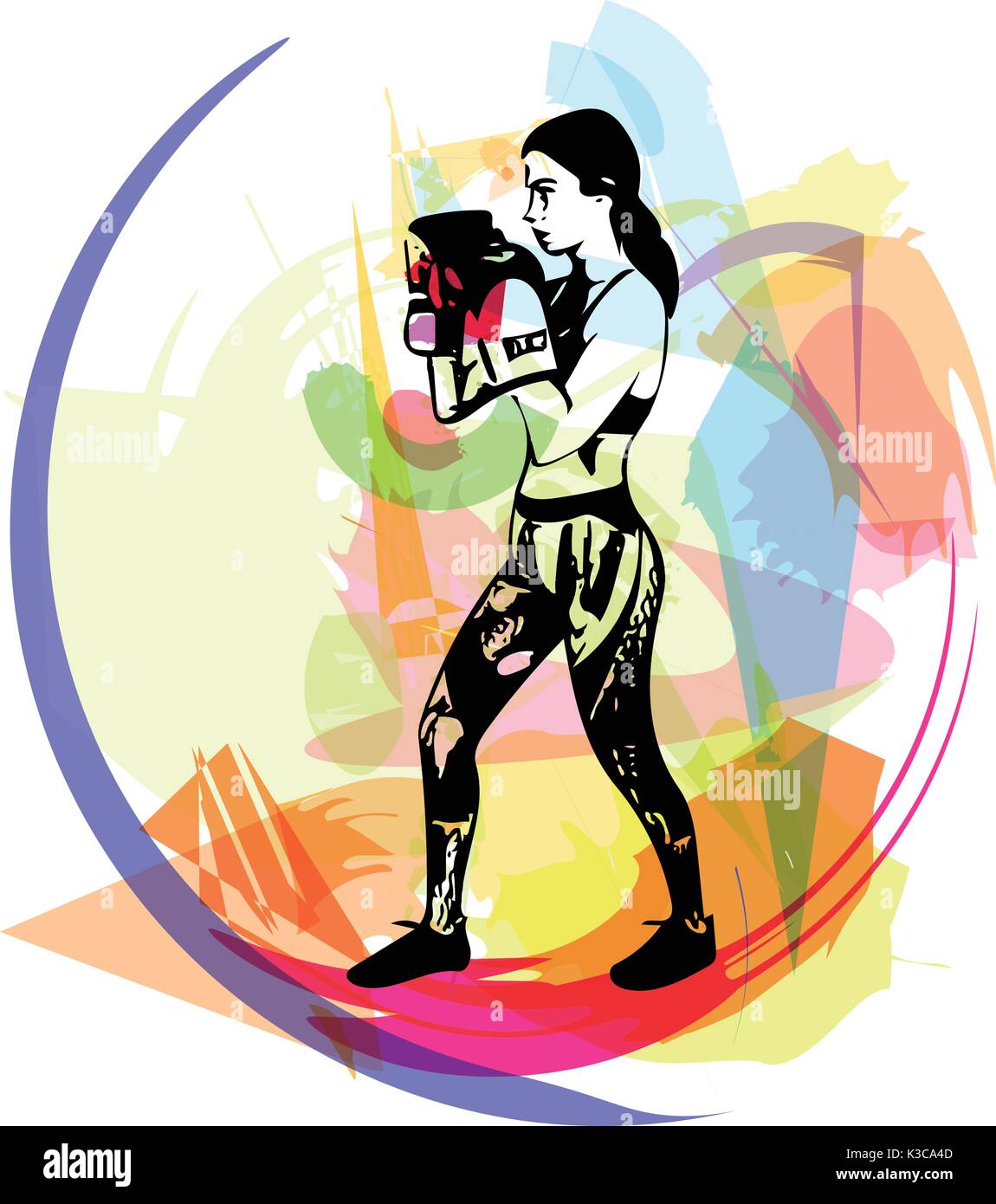 Kick boxing drawing hi-res stock photography and images - Alamy