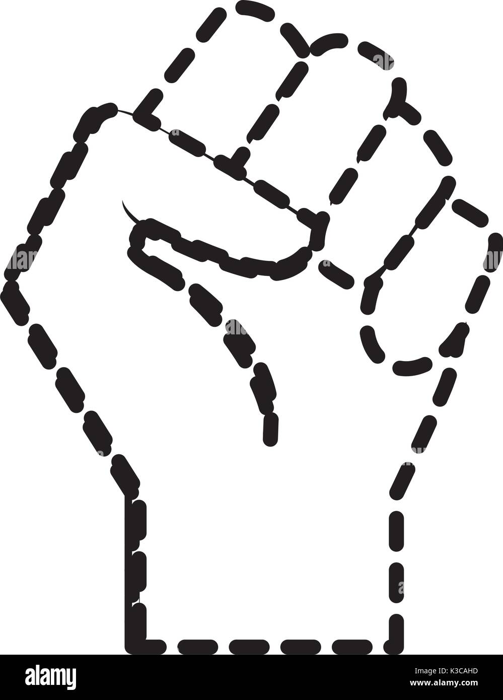 dotted shape hand tight with all fingers design Stock Vector Image ...