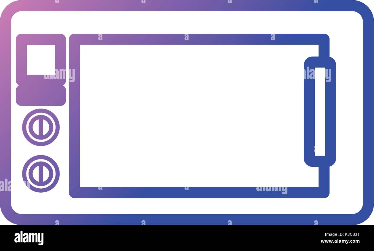 line microwaves technology kitchen utensil object Stock Vector Image ...